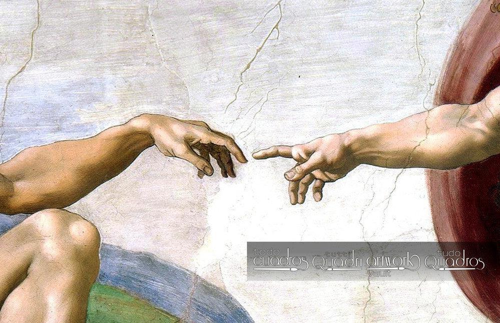 Mano de La Creación de Adán (mano) de Michelangelo, cuadro al óleo