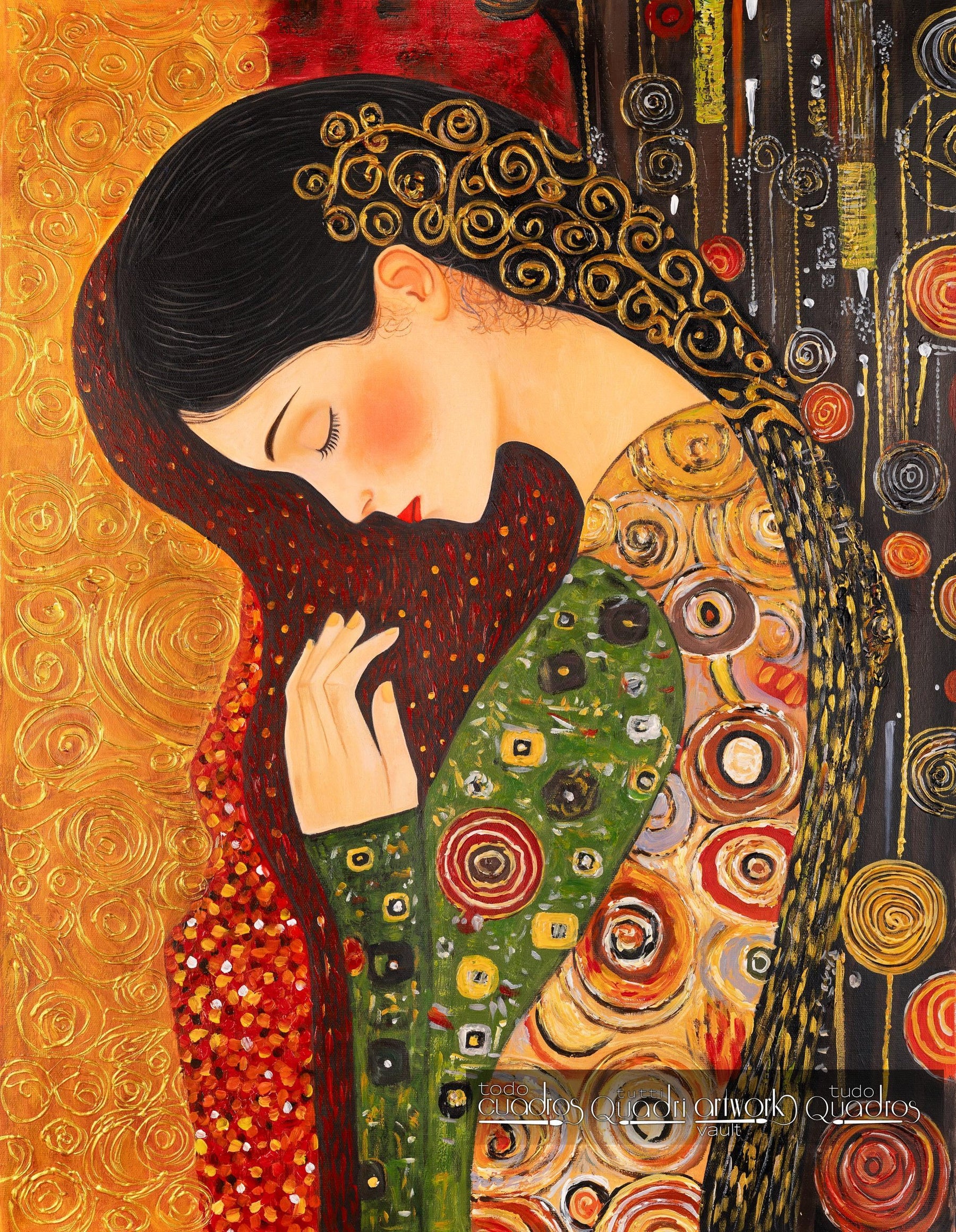 Ritmos del alma, cuadro al óleo estilo Klimt moderno